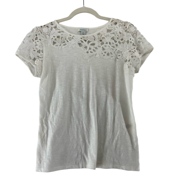 Sundance | Tops | Sundance Catalog Size Petite Small White Lace Tshirt ...